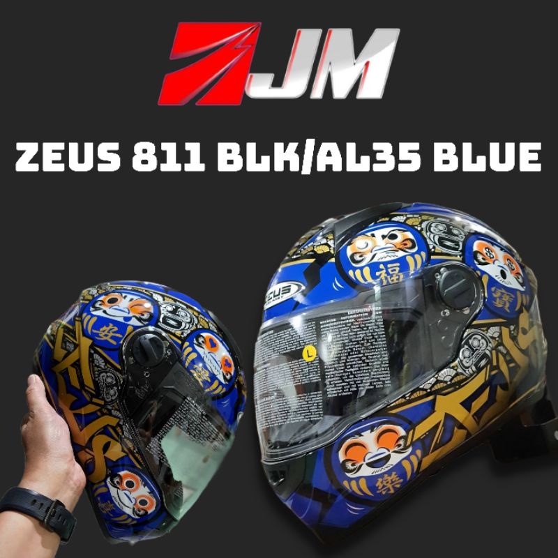 Jual Zeus 811 BLACK / AL35 BLUE Helm Harian Touring HITAM BIRU | Shopee ...