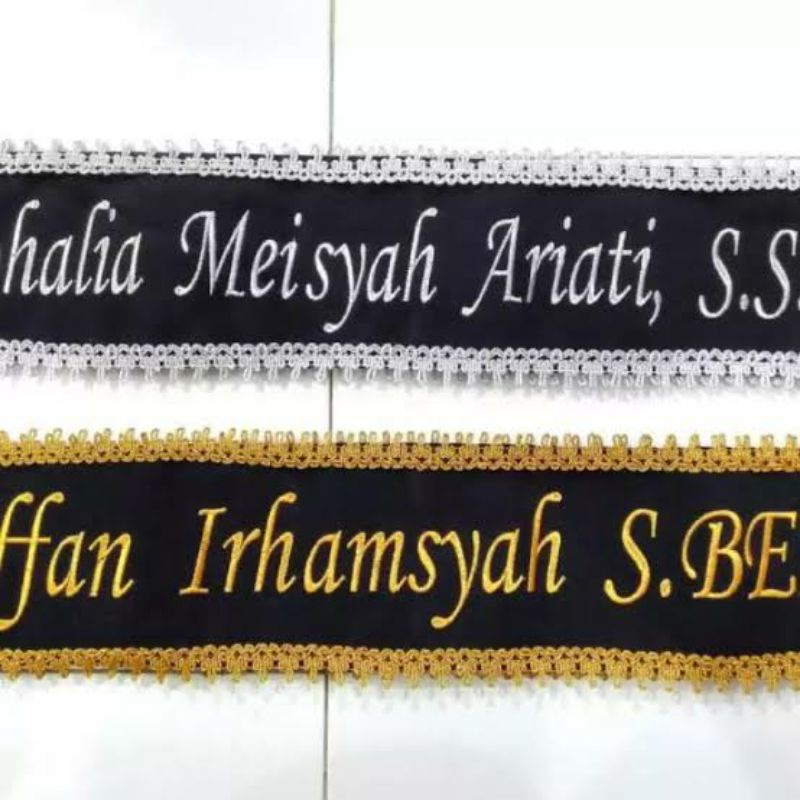 Jual Selempang Wisuda List Renda 1 Hari Jadi (Bludru Bordir) | Shopee ...