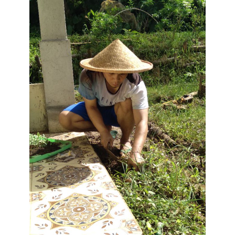 Jual Topi petani cetok topi mancing caping bambu dudukuy(Topi Petani ...