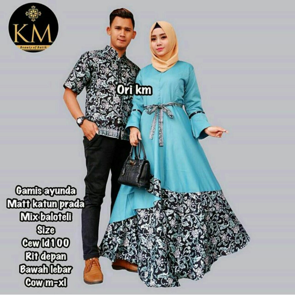 Jual CP001 baju couple DILAN batik gamis ayunda grosir seragam pasangan ...
