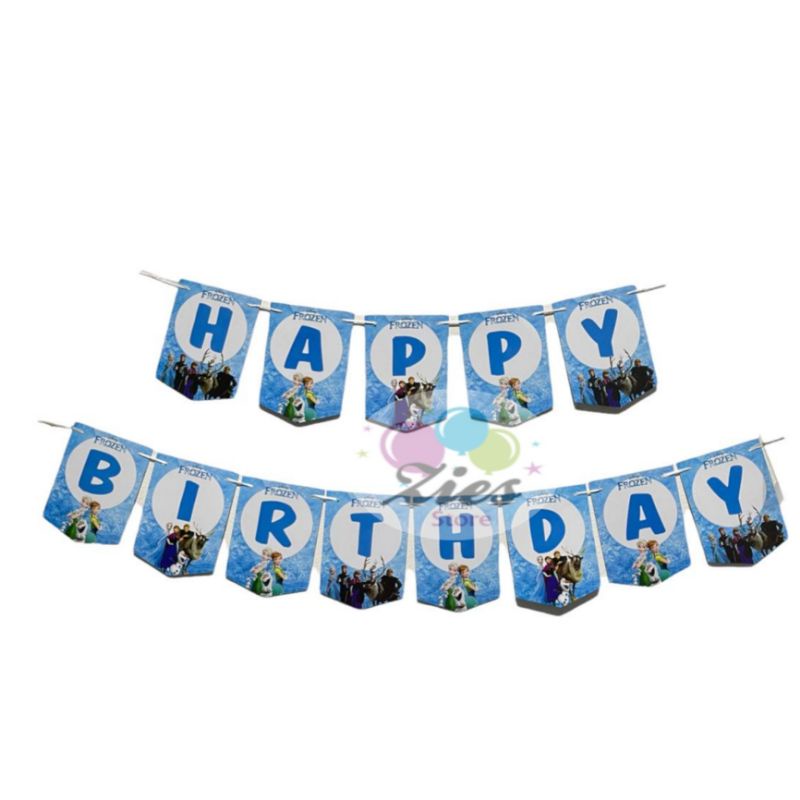 Jual Banner happy birthday frozen / banner ulang tahun karakter frozen ...