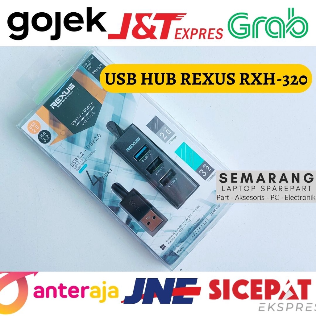 Jual REXUS RXH-320 Original Usb Hub 4Port 4 Port Pc Tambahan Laptop Cabang | Shopee Indonesia