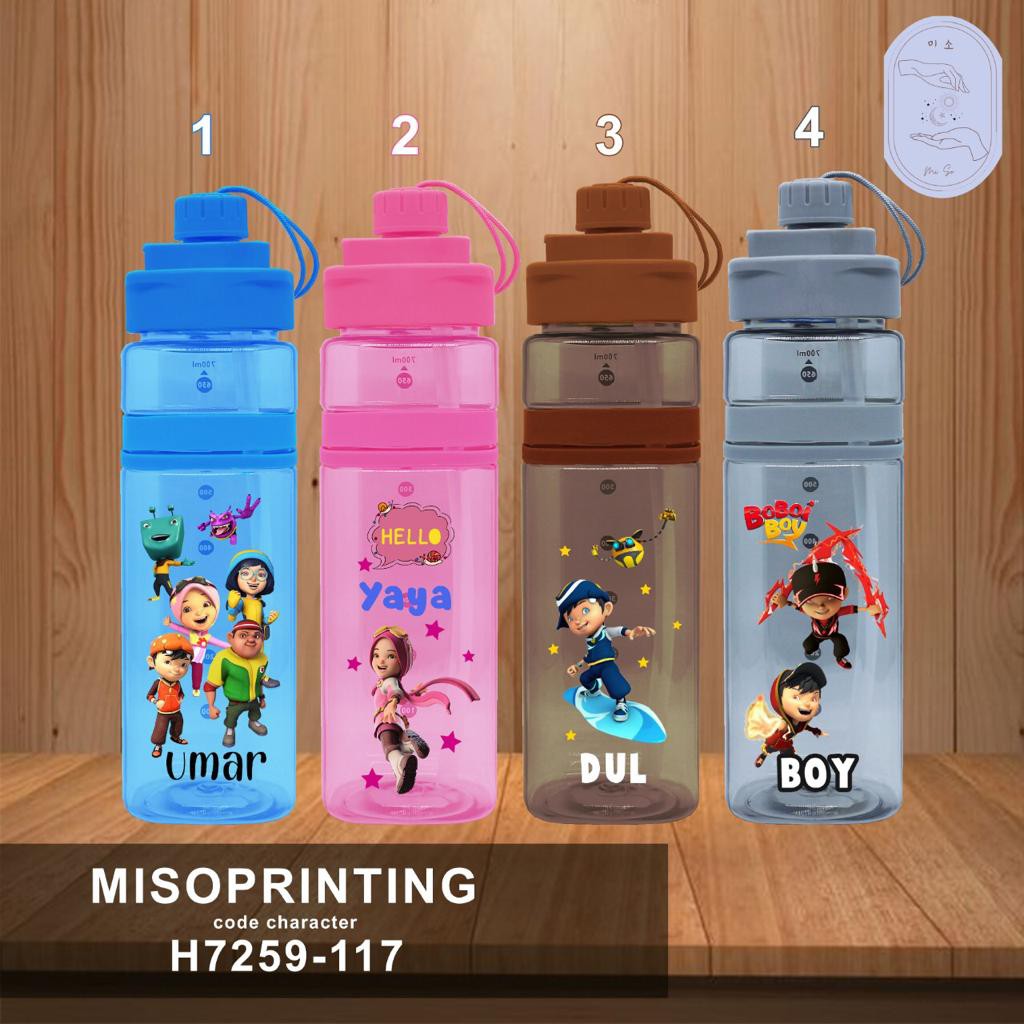 Jual MISO BOBOIBOY BOTOL MINUM ANAK KARAKTER/FREE CUSTOM NAMA/KAPASITAS ...