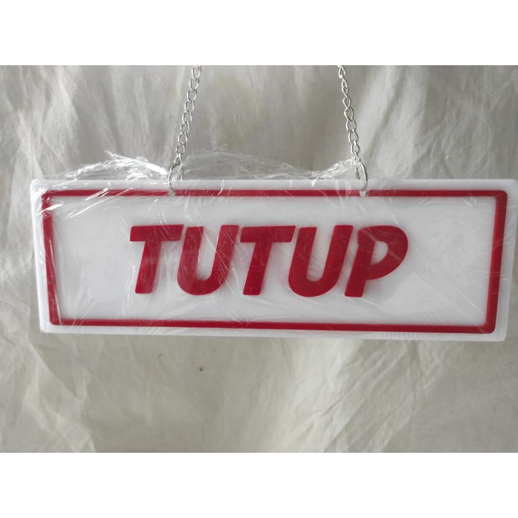 Jual Sign Buka Tutup Akrilik Gantung / Sign Open Close / Sign 10x30 cm ...