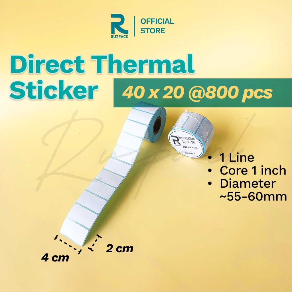Jual Direct Thermal Sticker [40x20 MM] Stiker Resi Pengiriman Label ...