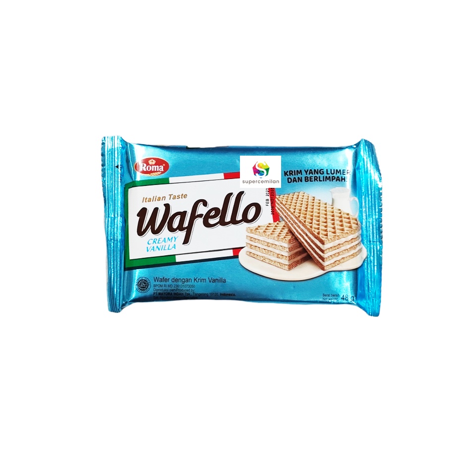 Jual Roma Wafello Vanilla / Butter Caramel / Choco Blast Wafer 43 Gram ...