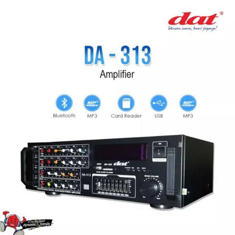 Jual AMPLI DAT DA 313 EQ / DA303 Power Amplifier Bluetooth Karaoke ...