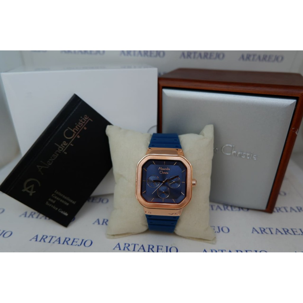 Jual JAM TANGAN WANITA ALEXANDRE CHRISTIE AC 2811 BIRU ROSEGOLD NEW ...