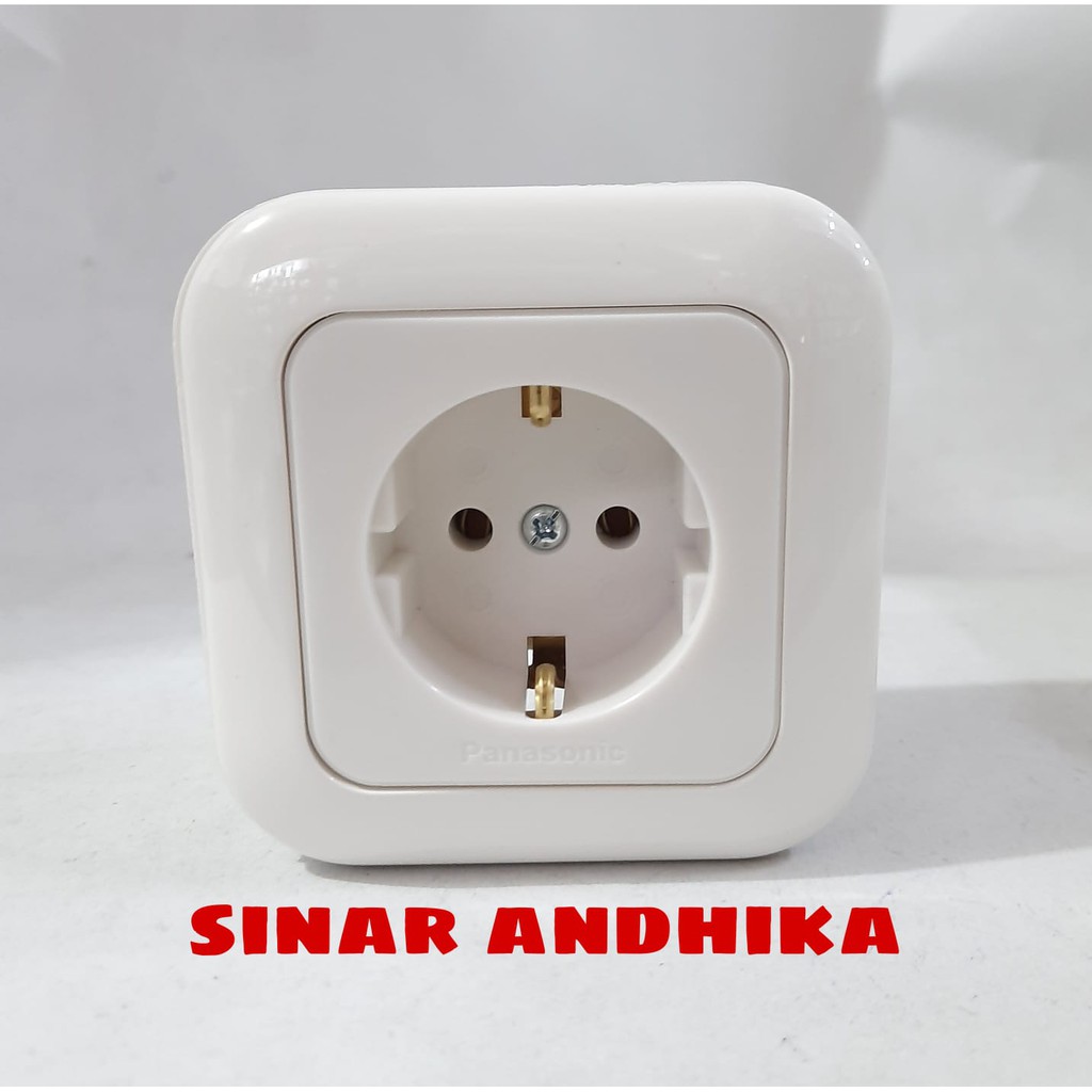 Jual STOP KONTAK SINGLE NON CP PUTIH OUTBOW PANASONIC WEJP 1131-7+WEJ ...