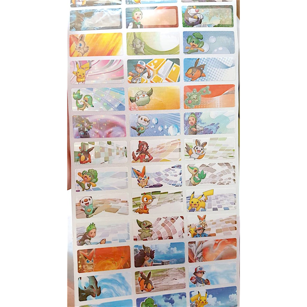 Jual Label nama anti air stiker waterproof Pokemon Glitter Ori | Shopee ...