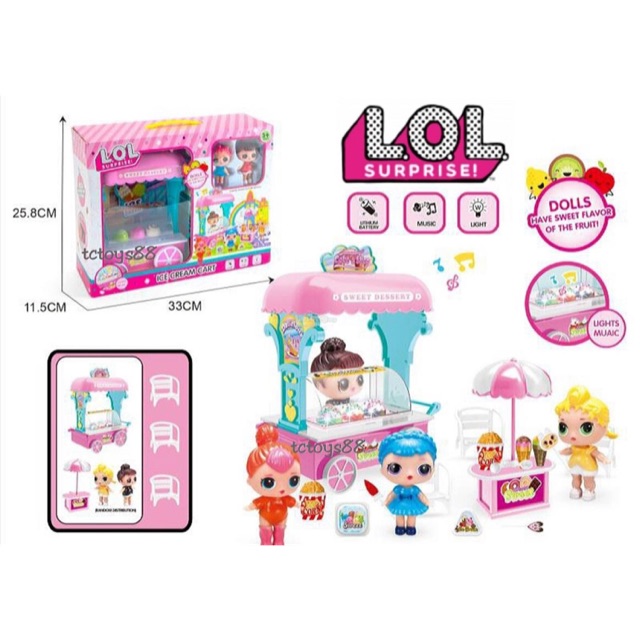 Jual Mainan lol set lucu ice cream cart | Shopee Indonesia