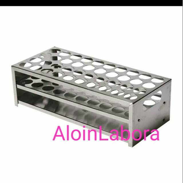 Jual Rak Tabung Reaksi Stainless 40 Lubang Dia. 18mm | Shopee Indonesia