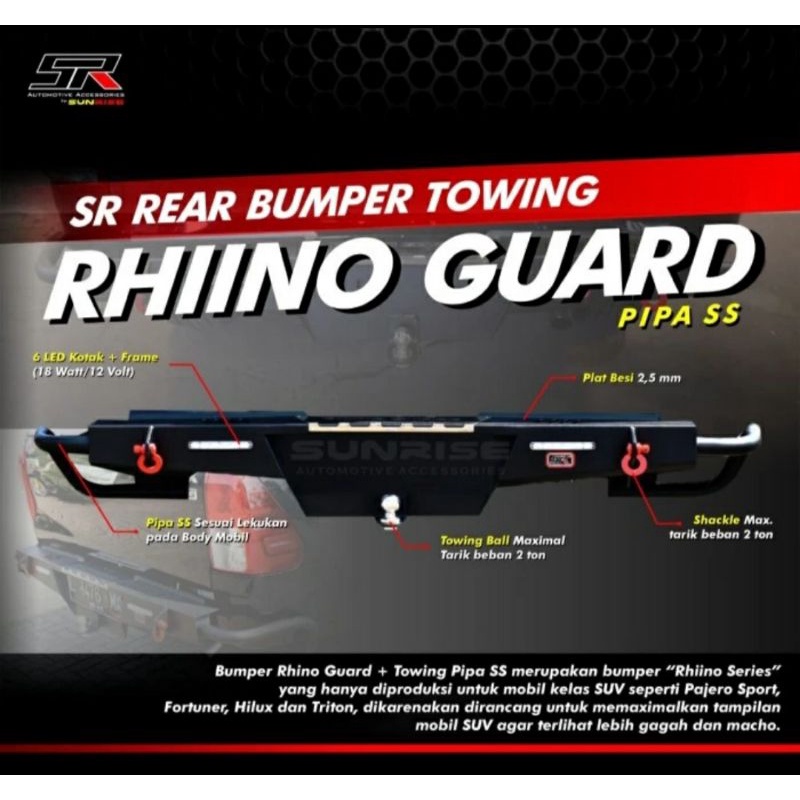 Jual Bumper Towing Mobil Belakang Rhino Guard Pipa SS Bracket Tebal ...
