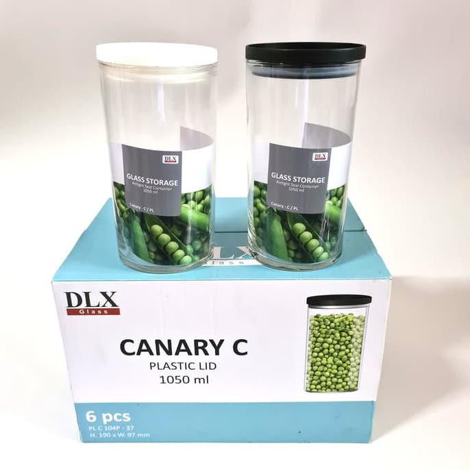 Jual Toples Canary C 1050ml Kaca Kedap Udara Tutup Plastik / Toples Kaca / Toples Kopi | Shopee ...