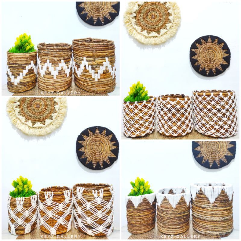 Jual Keranjang Banana Macrame / Keranjang Anyam Seagrass / Cover Pot ...