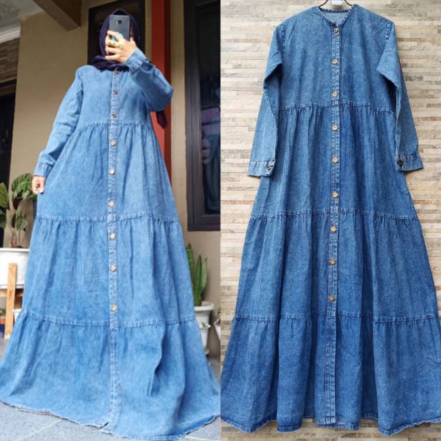 Jual Gamis jeans (bahan denim import) | Shopee Indonesia