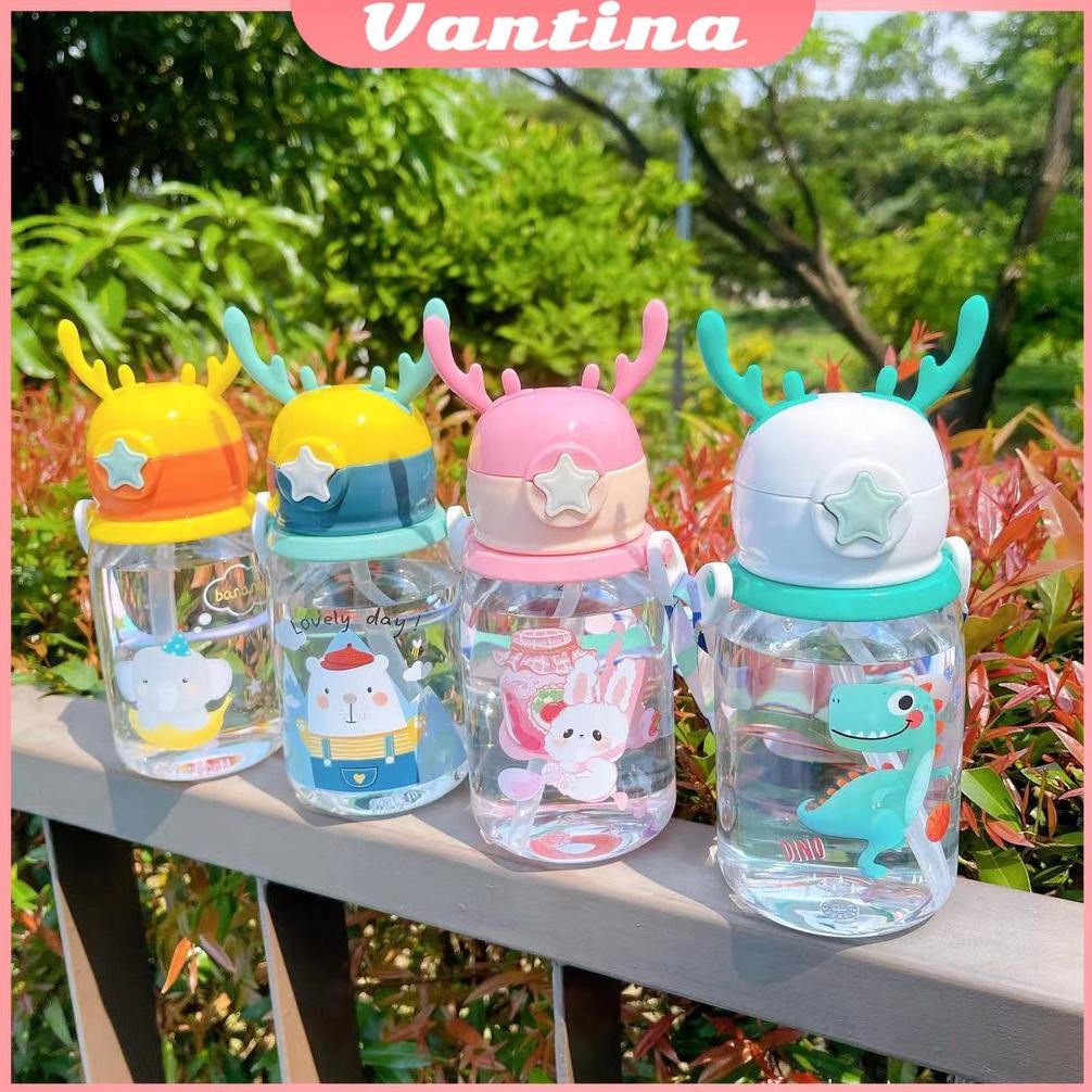 Jual Botol Minum Tanduk Rusa Tali Sedotan/ Botol Minum Anak Lucu 600 Ml Anti Tumpah Bpa Free ...