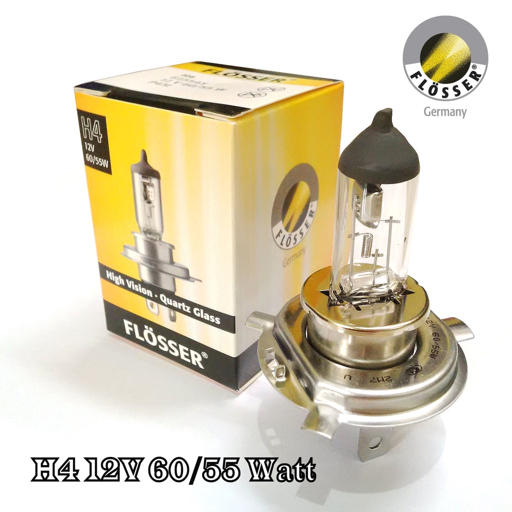 Jual Bohlam Lampu H4 Flosser German 12V 60/55 Watt | Shopee Indonesia