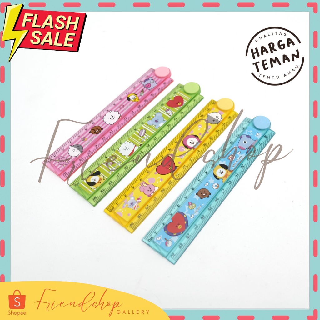 Jual PENGGARIS PLASTIK 30CM BT21 PENGGARIS LIPAT PENGGARIS BENTUK ...