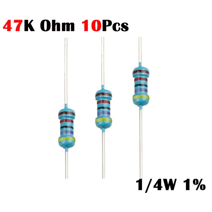 Jual Resistor 47K Ohm 47 K 47K Ohm 1/4W 1% Metal film 10x 10 pcs ...