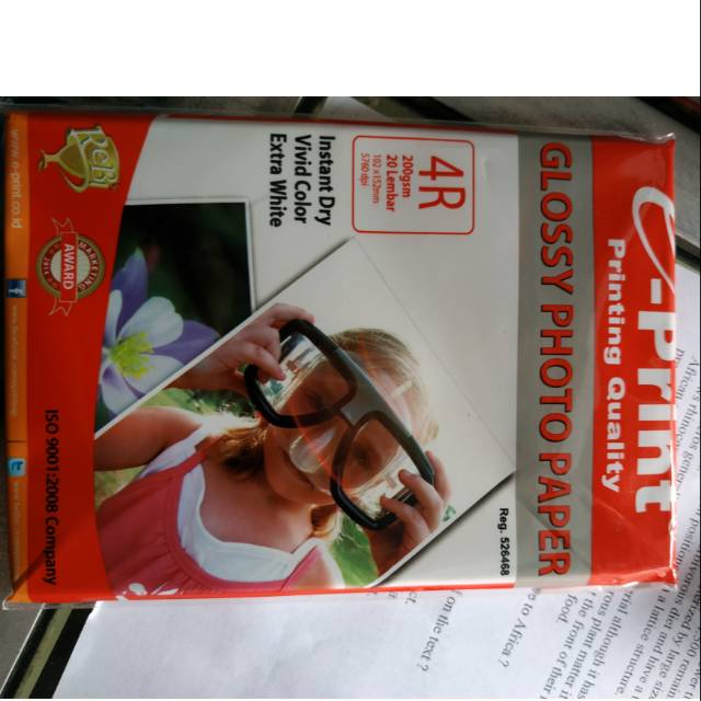 Jual kertas foto 4R glosy 200 gr e print 1 pack | Shopee Indonesia
