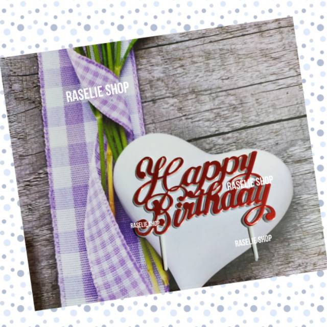 Jual Cake Topper Tulisan Happy Birthday Merah Hiasan Dekorasi Kue Ultah ...