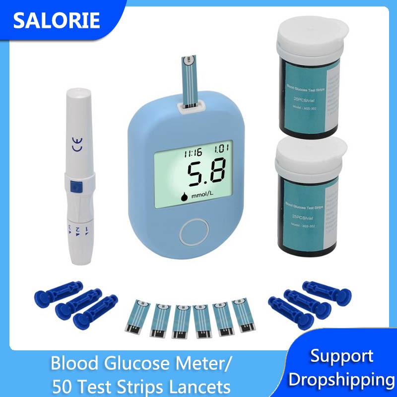 Jual PREORDER Blood Glucose Meter Glucometer Kit Diabetes Tester 50 ...