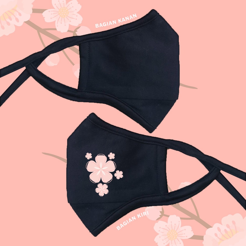 Jual MASKER KAIN PREMIUM KARAKTER FLOW SAKURA / UNISEX / BLACK EDITION ...