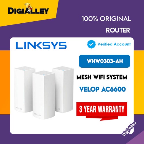 Jual Linksys Mesh WHW0303-AH Wifi AC4400 Velop Tri Band Original Linksys | Shopee Indonesia