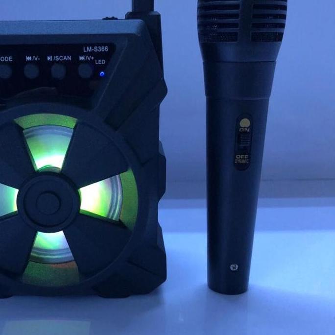 Jual Speaker Portable Bluetooth + MIC LM-S399/366 FM/TF/USB/AUX Led ...