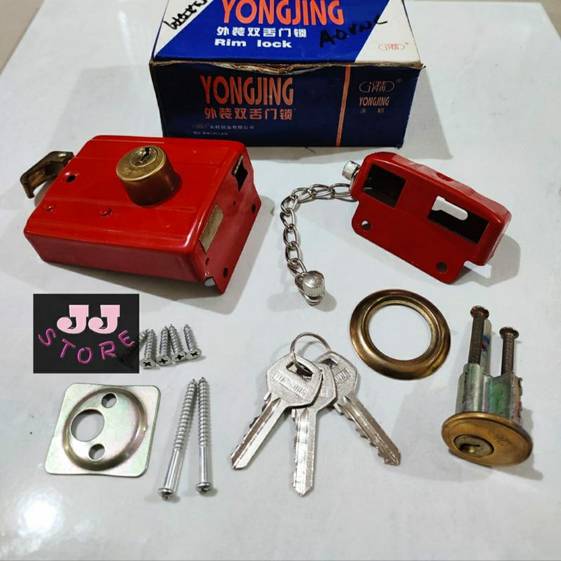 Jual KUNCI PINTU OTOMATIS MERAH RIM LOCK SET | Shopee Indonesia