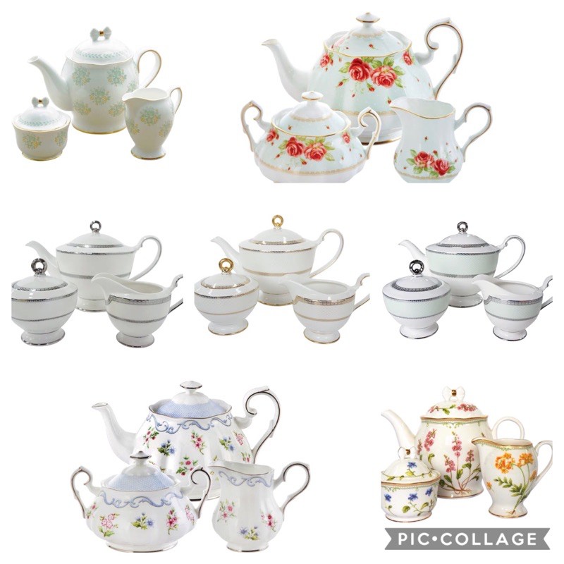 Jual Tea Set Teapot Creamer Sugar Fine Bone China Ceramic St Saint ...