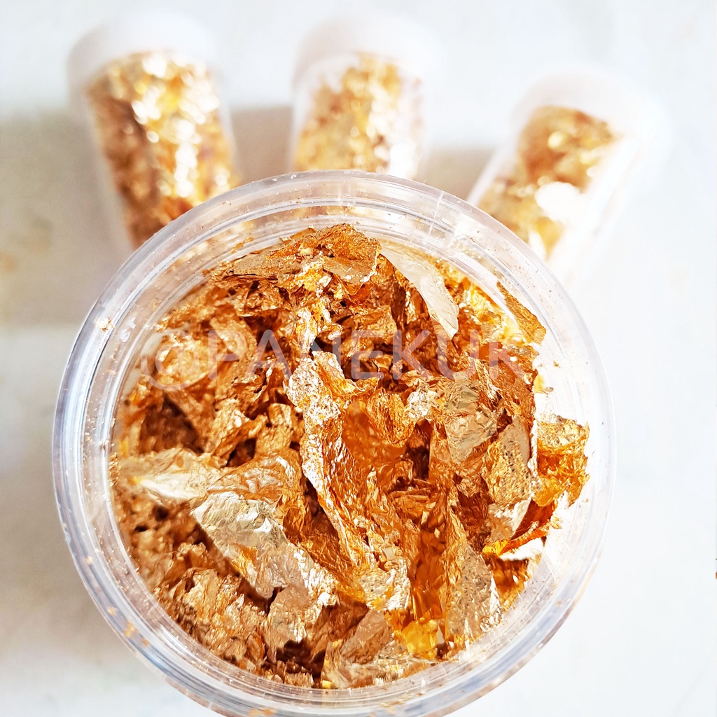 Jual EDIBLE GOLD SILVER LEAF/ edible gold sheet/ edible kue/ edible ...