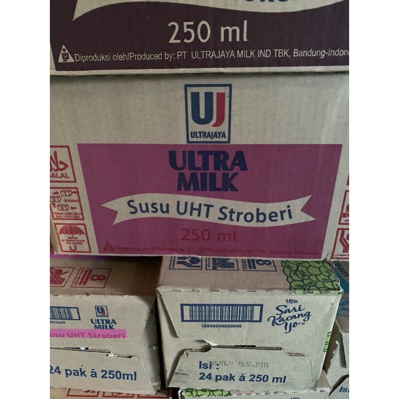 Jual Susu Ultra 250 ml Coklat / Strawberry - Full cream 1 dus isi 24 pcs exp date Juli 2024 ...