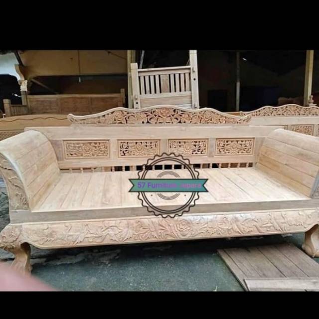 Jual Kursi Risban Bale bale ukiran Jepara/Bangko klasik kayu jati ...