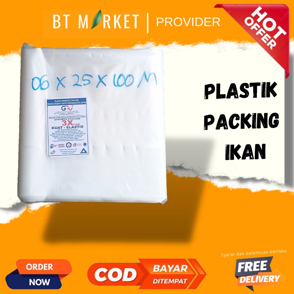 Jual Plastik Packing Ikan Roll GT Tebal 6 ( 25cm x100m) Khusus Plastik ...