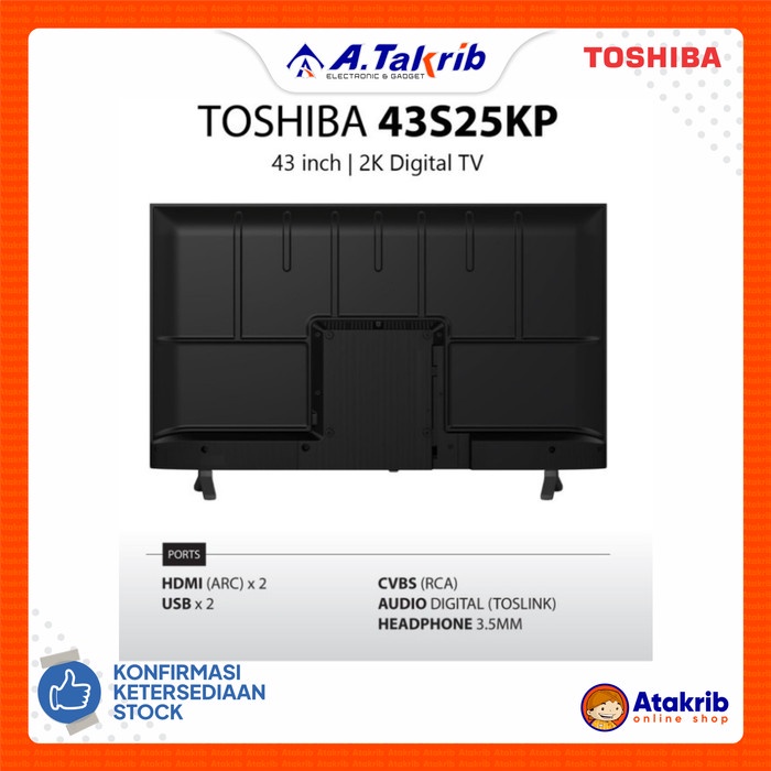 Jual TOSHIBA LED 43 43S25KP Digital TV FHD | Shopee Indonesia