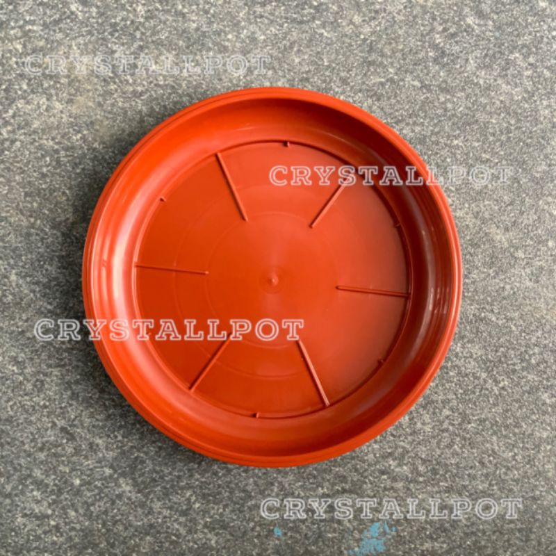 Jual tatakan alas pot bunga merah bata 17cm untuk pot 20cm - merah bata ...