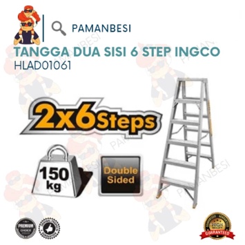 Jual INGCO TANGGA ALUMUNIUM 2 SISI 6 STEP (HLAD01061) | Shopee Indonesia