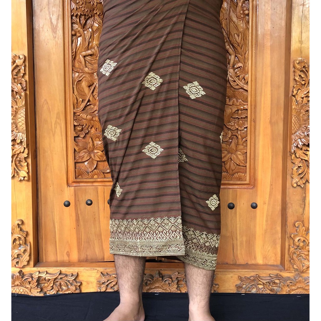 Jual Saput Endek Lurik Coklat Motif 10 | Shopee Indonesia