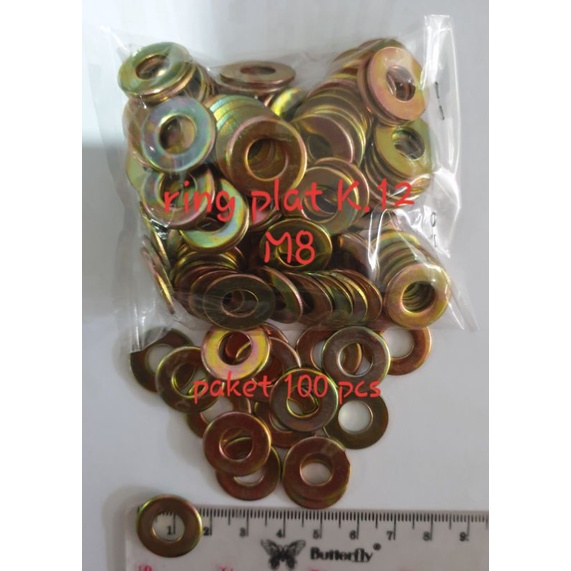 Jual Paket 100 Pcs Ring Plat 12 (m8) Kuning Tebal 1,5mm | Shopee Indonesia