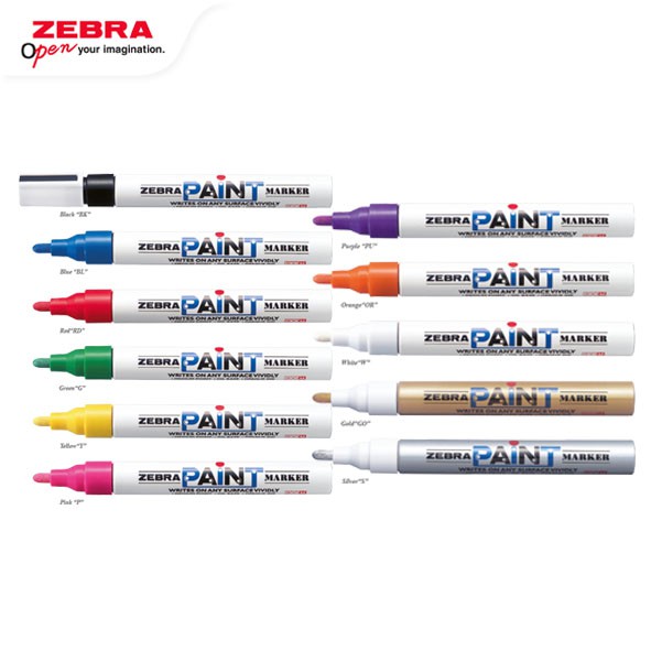 Jual ZEBRA Paint Permanent Marker 1.5mm Bullet Tip Oil based ink Spidol ...
