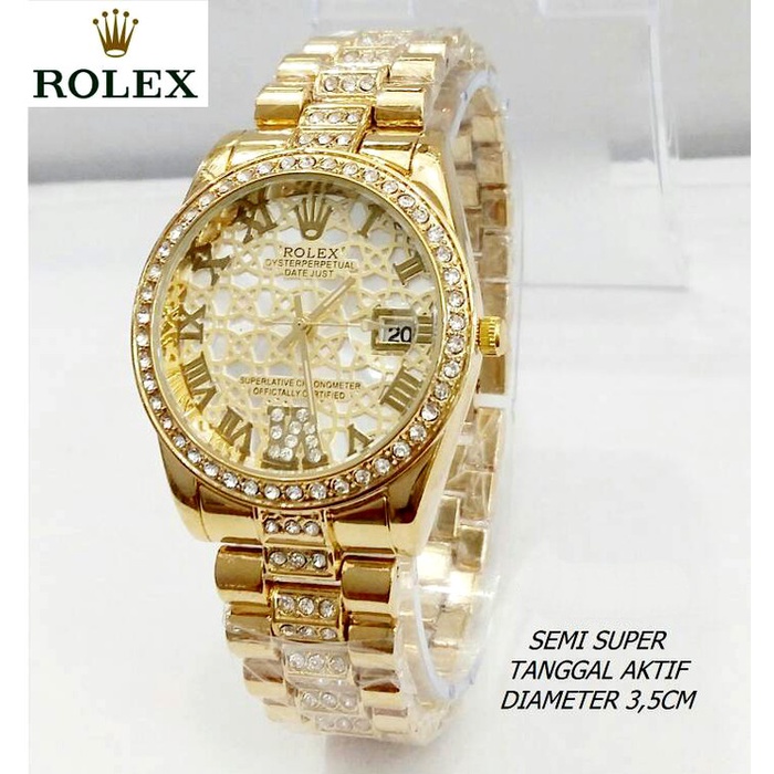 Jual Jam Tangan Cewek Murah Wanita Rolex Romawi Jaring Rantai Gold ...