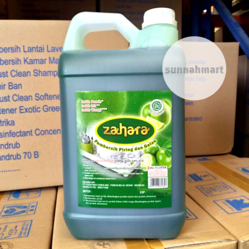 Jual Zahara Sabun Cuci Piring 5 Liter Jerigen | Focust Clean | Halal ...