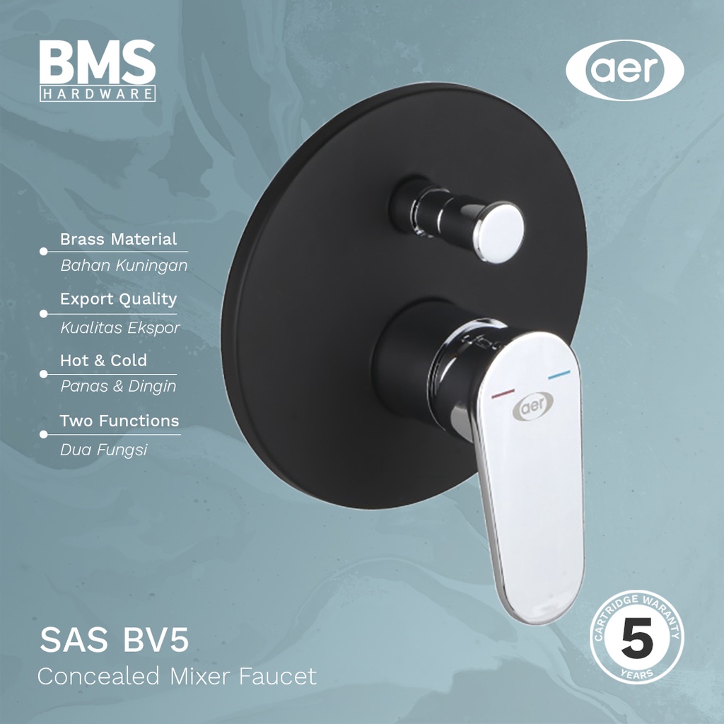 Jual AER Kran Tanam Shower Tembok 2 Fungsi Panas Dingin Kran Air Concealed Mixer Faucet SAS BV5 ...