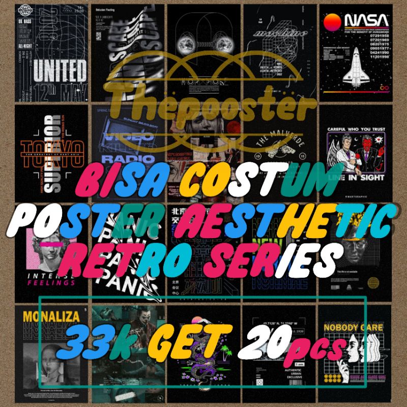 Jual [20PCS POSTER] Poster Retro Room Decor Aesthetic Setiker Dinding ...
