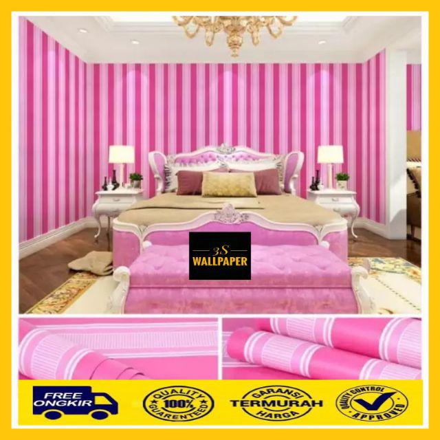 Jual Wallpaper Dinding Ruang Tamu Salur Polkadot Hijau Pink Bata Hk Wallpaper Wallpaper Sticker ...