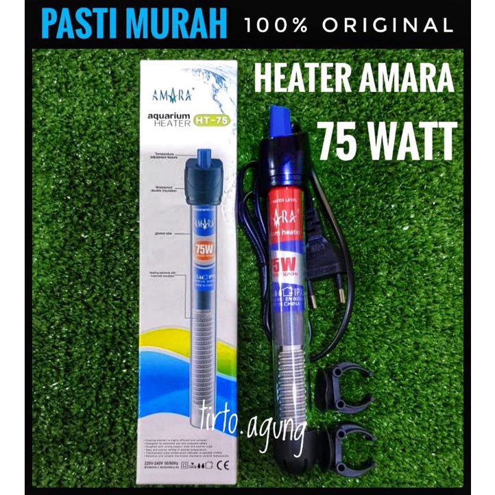 Jual penghangat pemanas heater 75watt amara HT-75 air aquarium ...