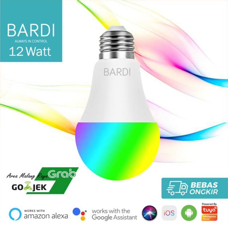 Jual Lampu BARDI Smart LED Light Bulb RGBWW 12W Wifi Wireless IoT Home ...