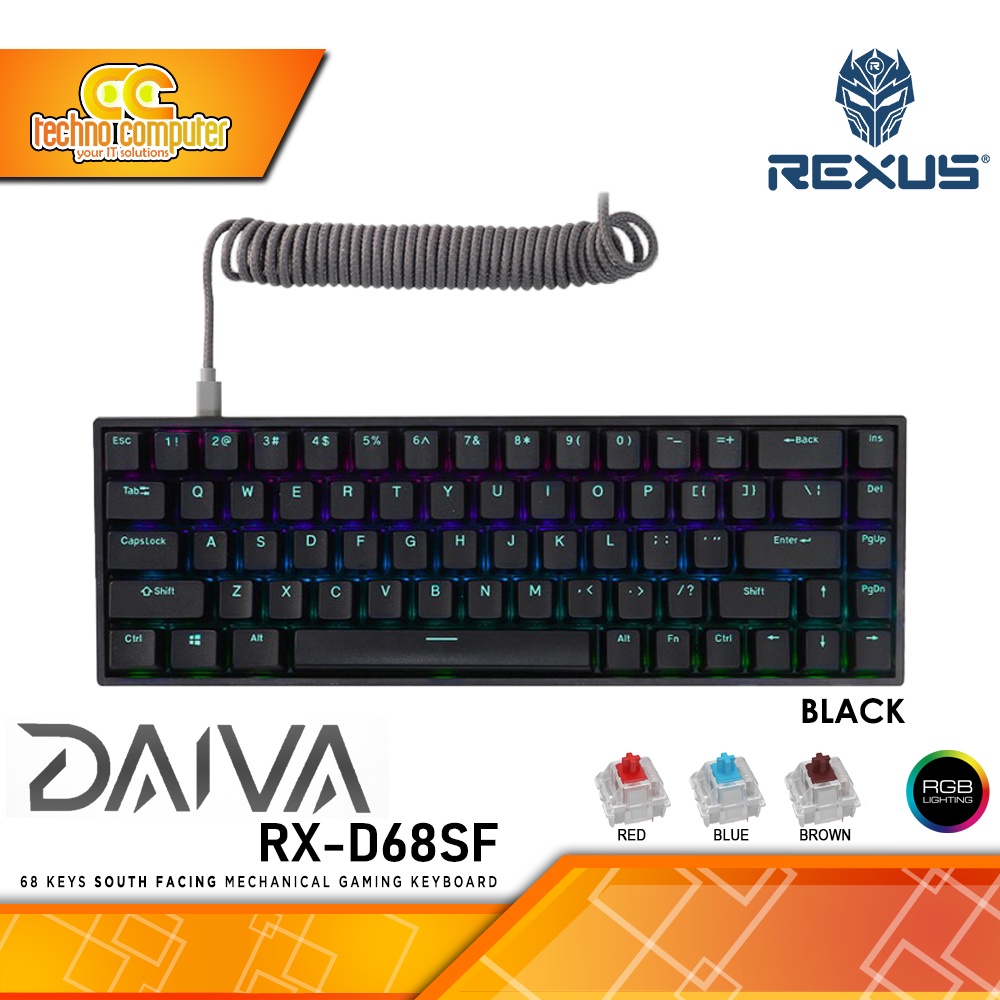 Jual REXUS DAIVA RX-D68SF Black RGB Mechanical - Gaming Keyboard ...